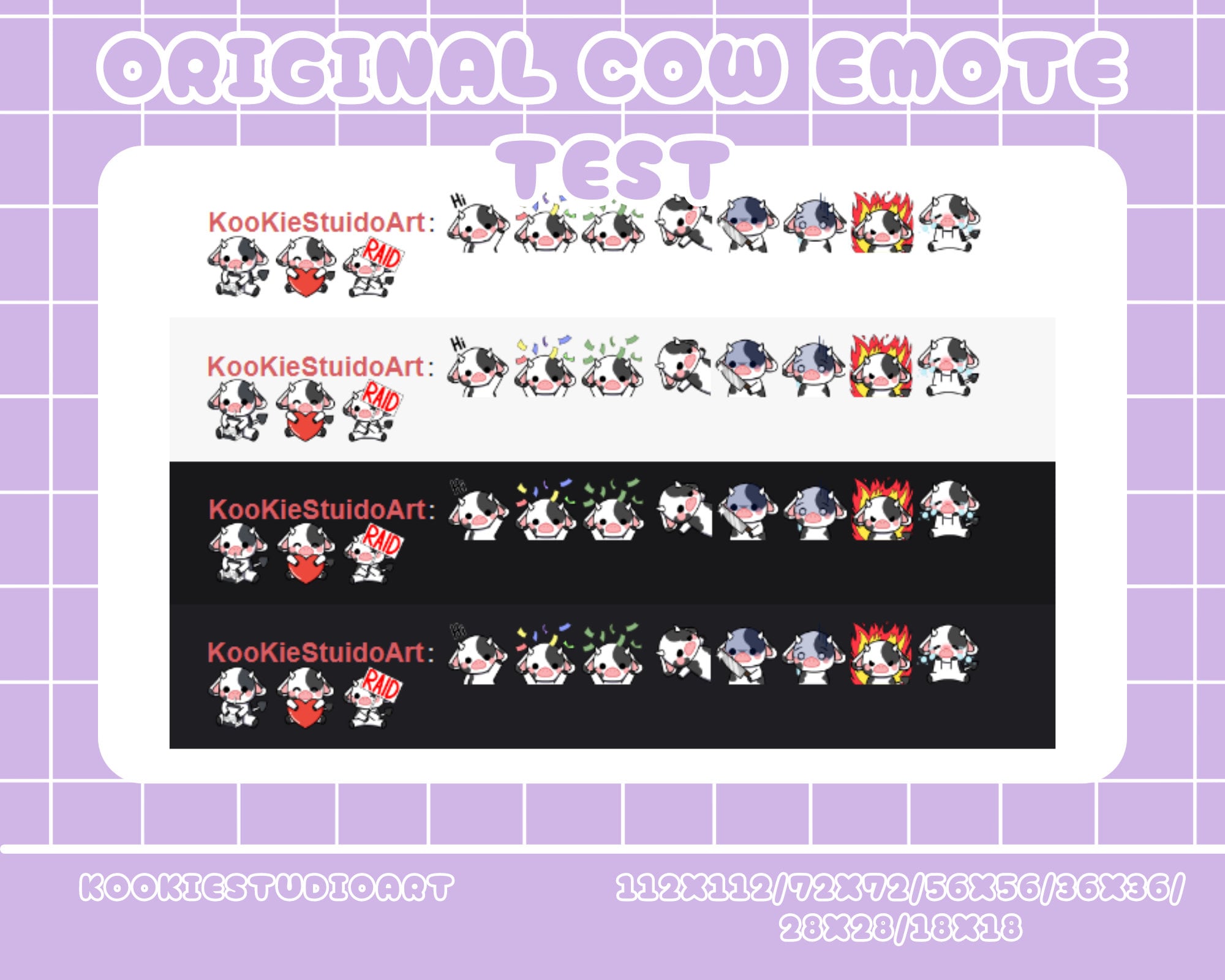 Original Cow Emote Bundle, Cute/kawaii PNG Emote - Etsy