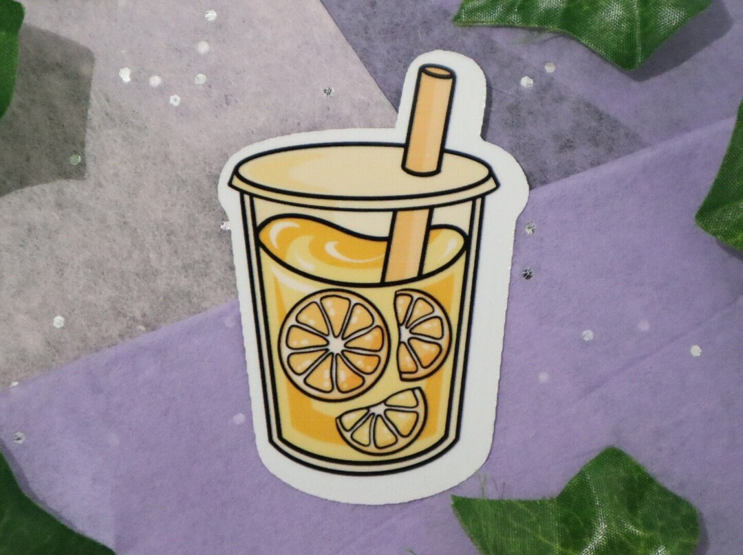 Lemon Tea Sticker, Cute Stickers, Glossy Vinyl Sticker, Lemon Tea - Etsy