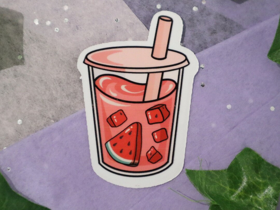 Watermelon Tea Sticker, Cute Fruit Tea Sticker, - Etsy