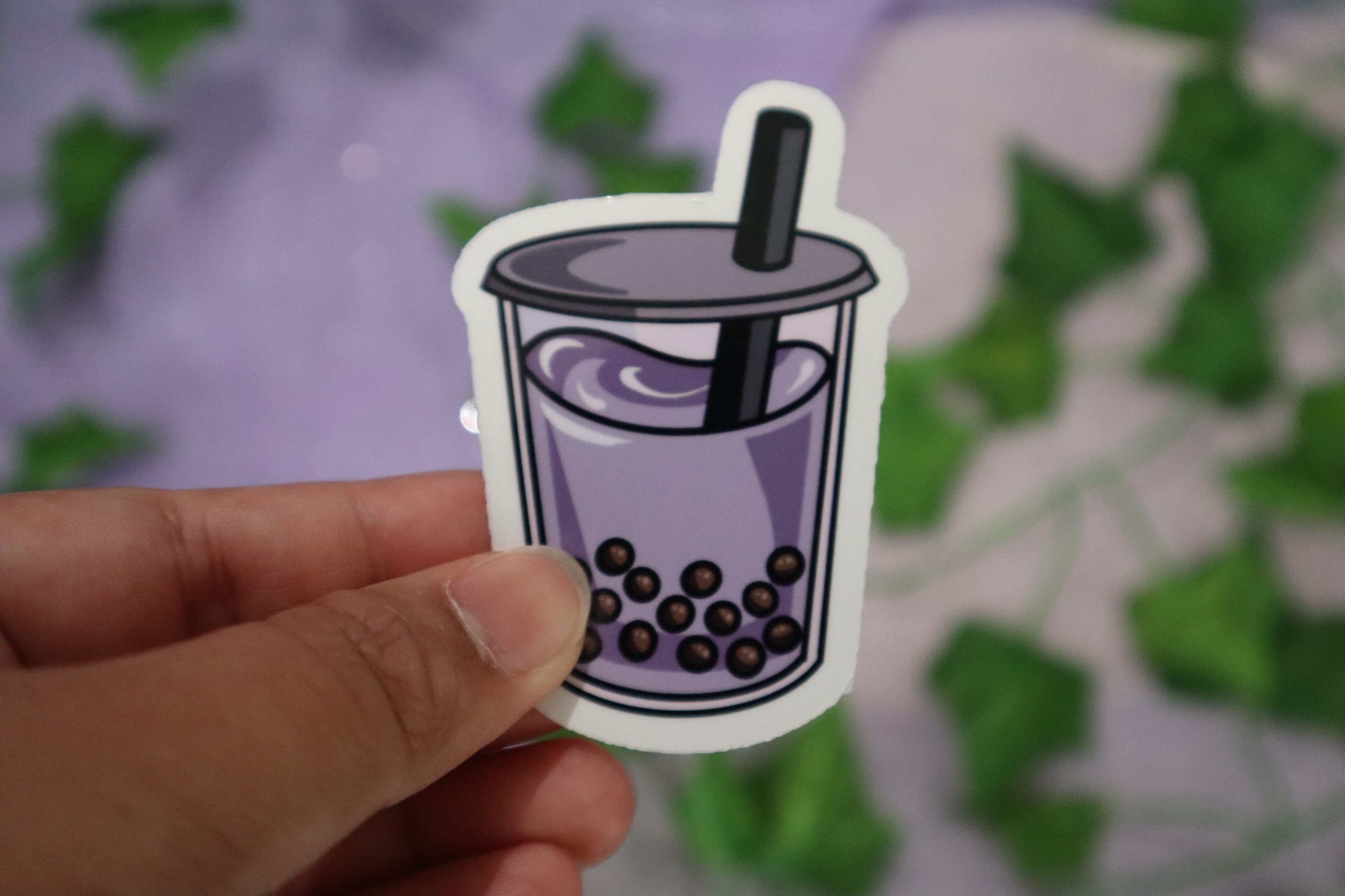 Taro Milk Tea With Boba Sticker, Cute Boba Sticker - Etsy