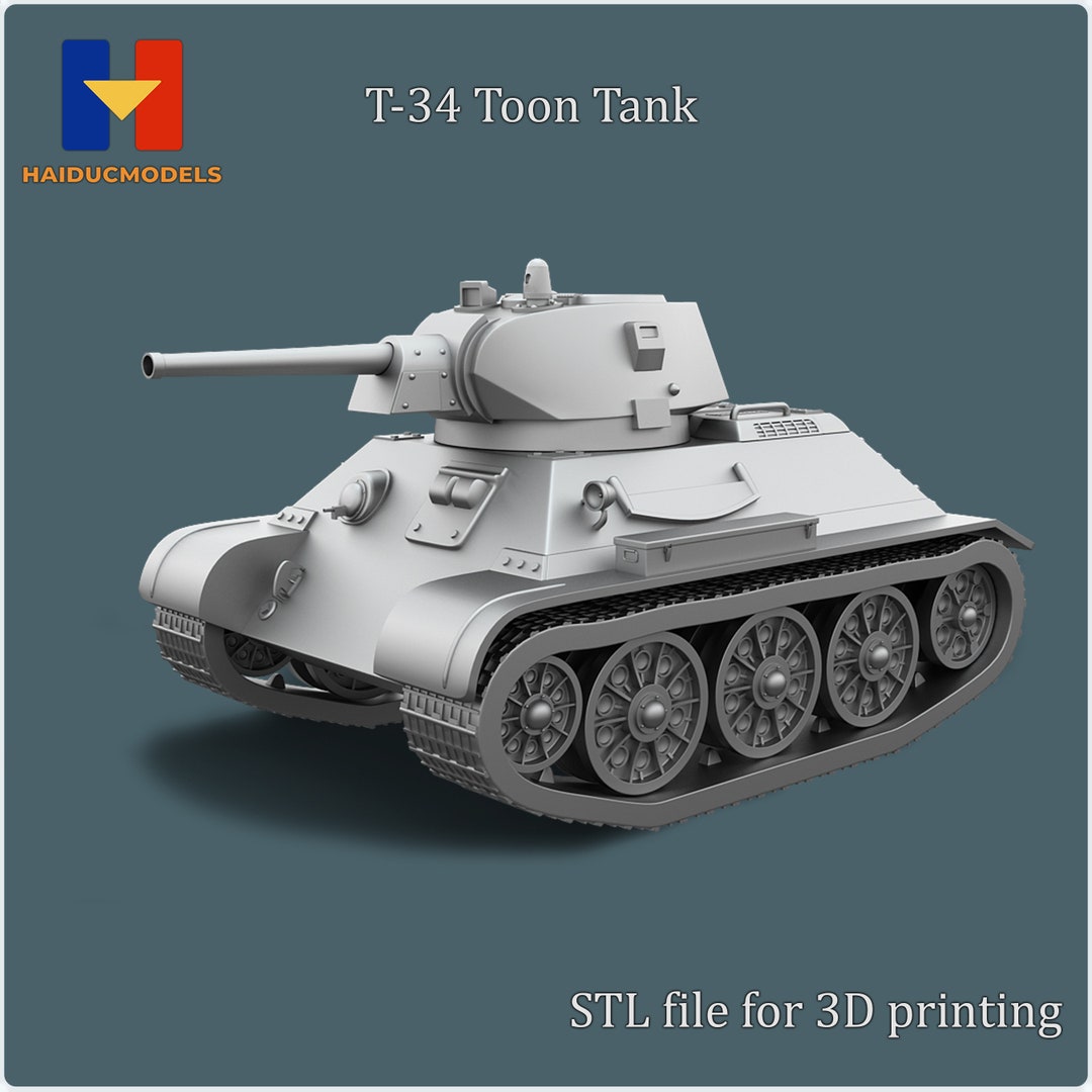 T-34 Toon Tank 3D Print Model STL - Etsy