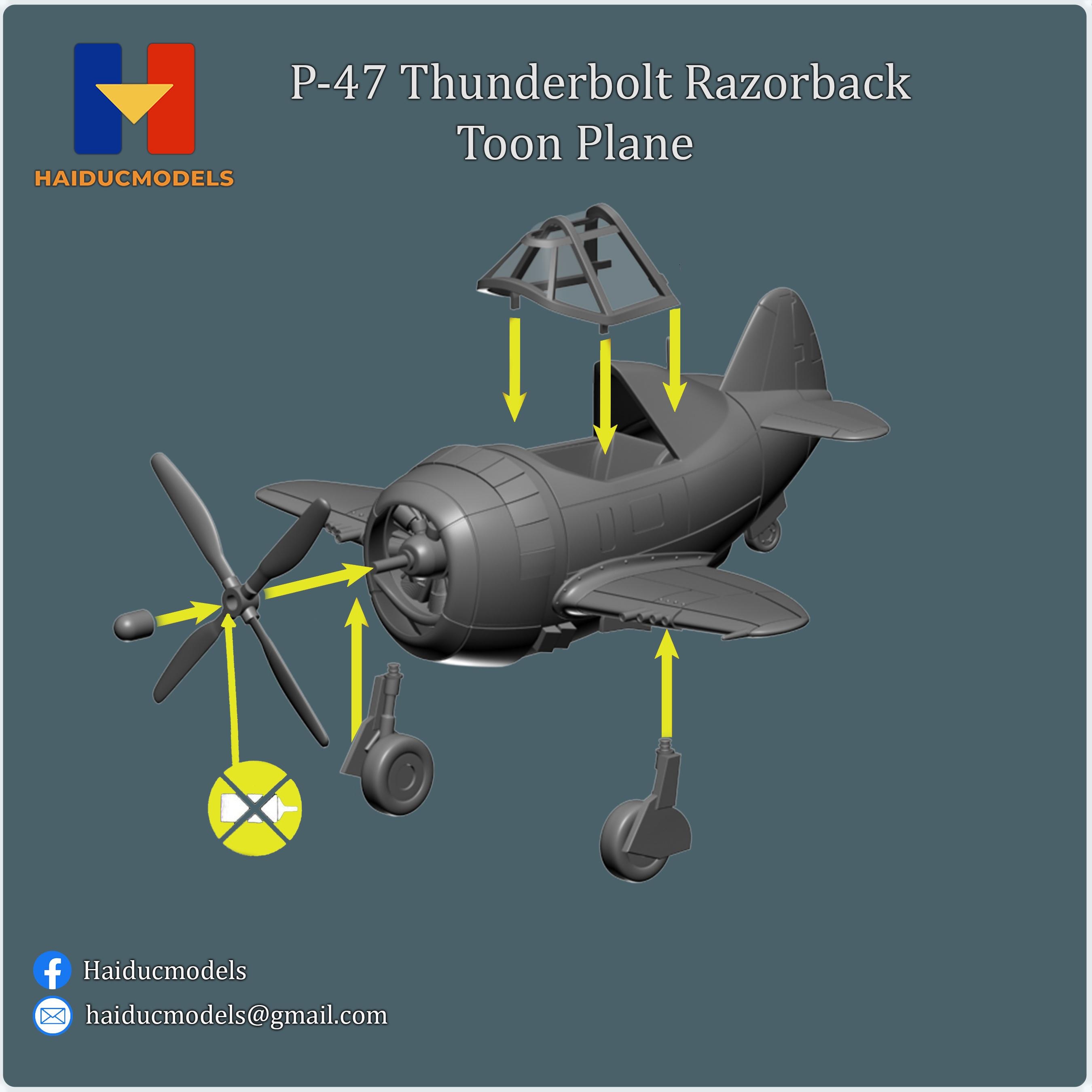 P-47 Thunderbolt Razorback Egg Plane - Etsy