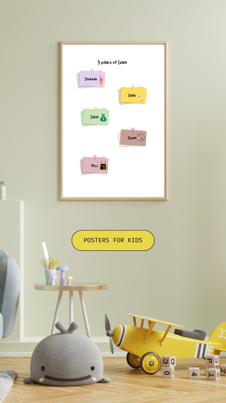 Five (5) Pillars of Islam Wall Art | Muslim Wall Art | Islamic Decor ...