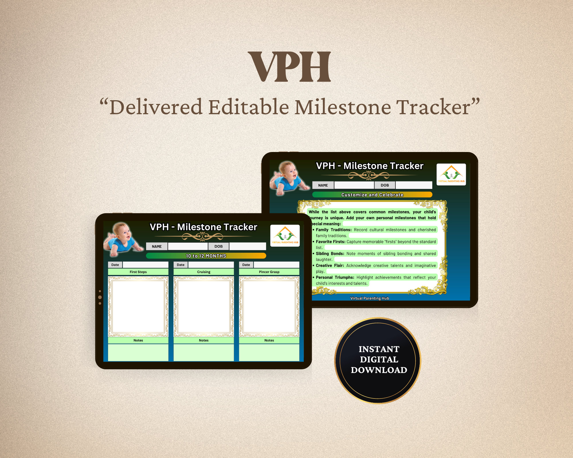 Baby Milestone Tracker, Newborn Baby Name and DOB Milestone, Baby ...