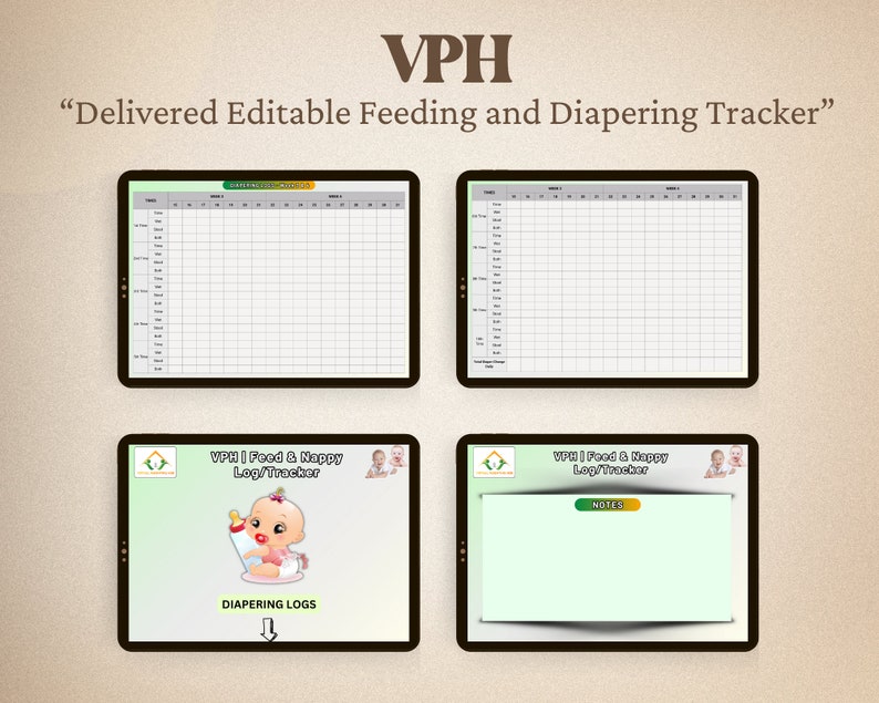 Baby Feeding Schedule, Diaper Change Log, Baby Feeding Chart, Daily ...