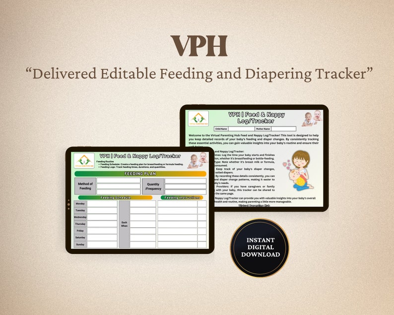 Baby Feeding Schedule, Diaper Change Log, Baby Feeding Chart, Daily ...