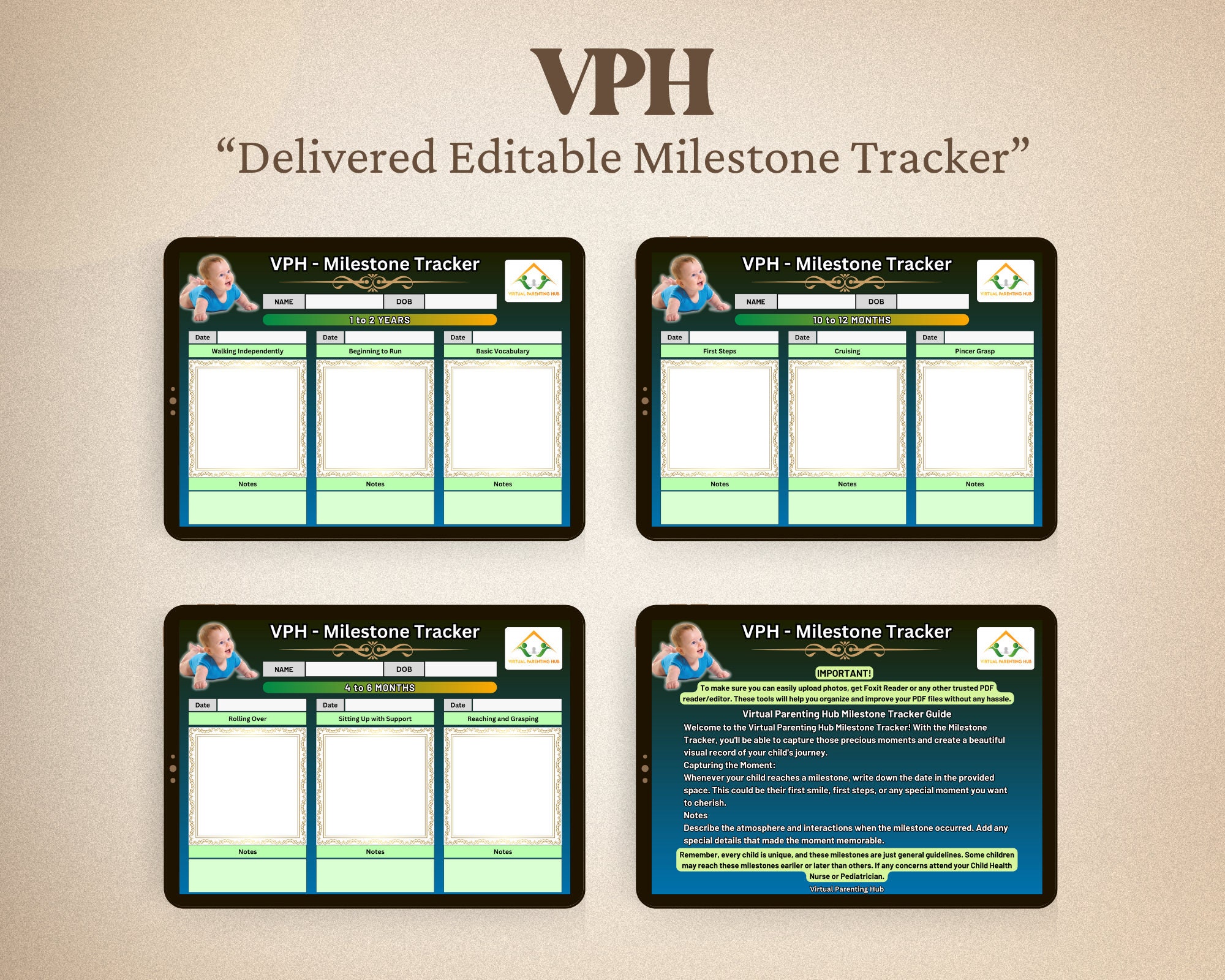 Baby Milestone Tracker, Newborn Baby Name and DOB Milestone, Baby ...