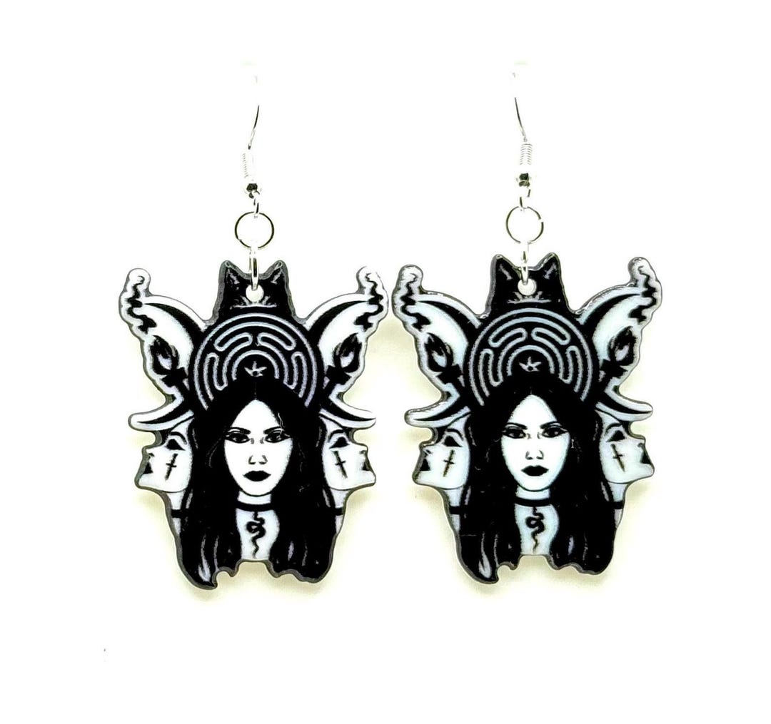 Goth Cult Earrings: Double Sided Occult Jewelry - Etsy