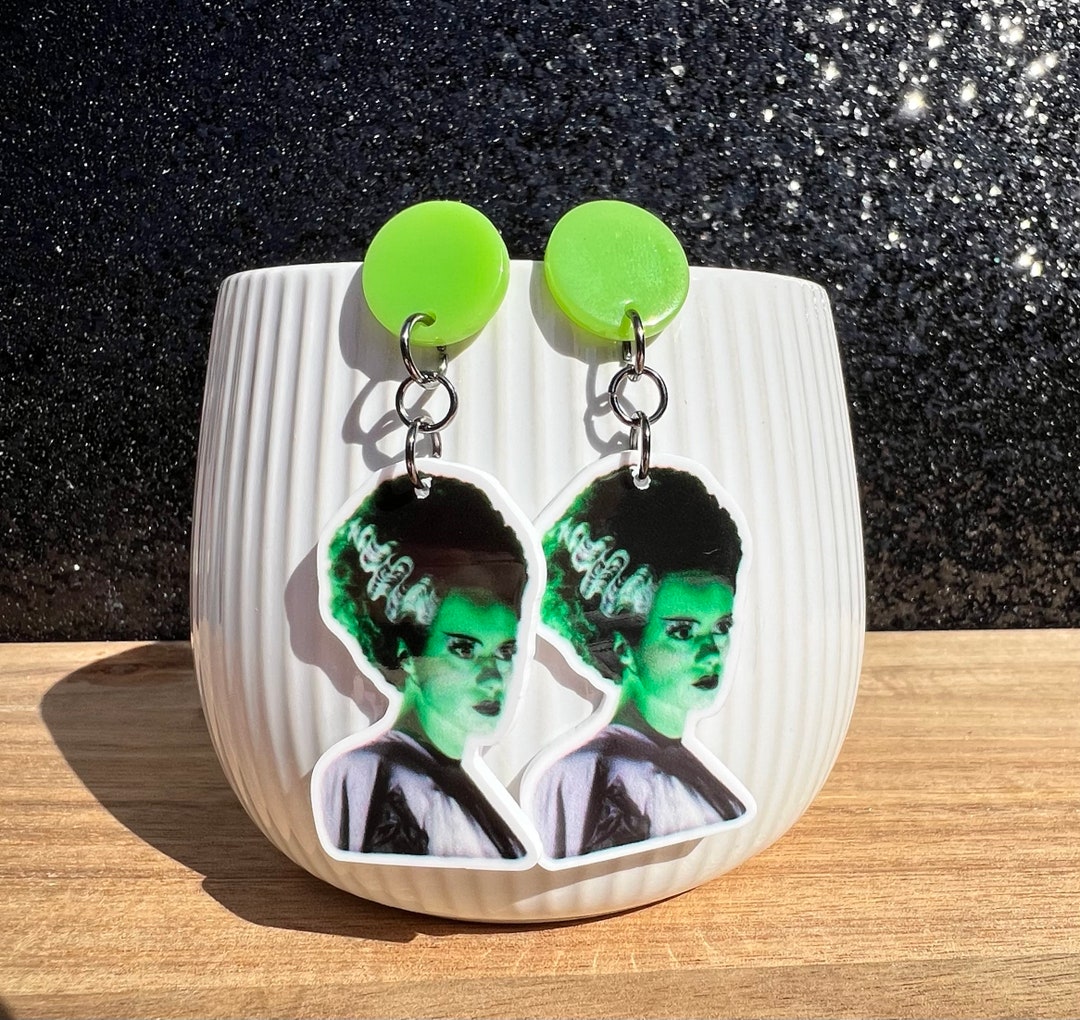 Frankenstein Inspired Earrings, Bride of Frankenstein, Classic Horror ...
