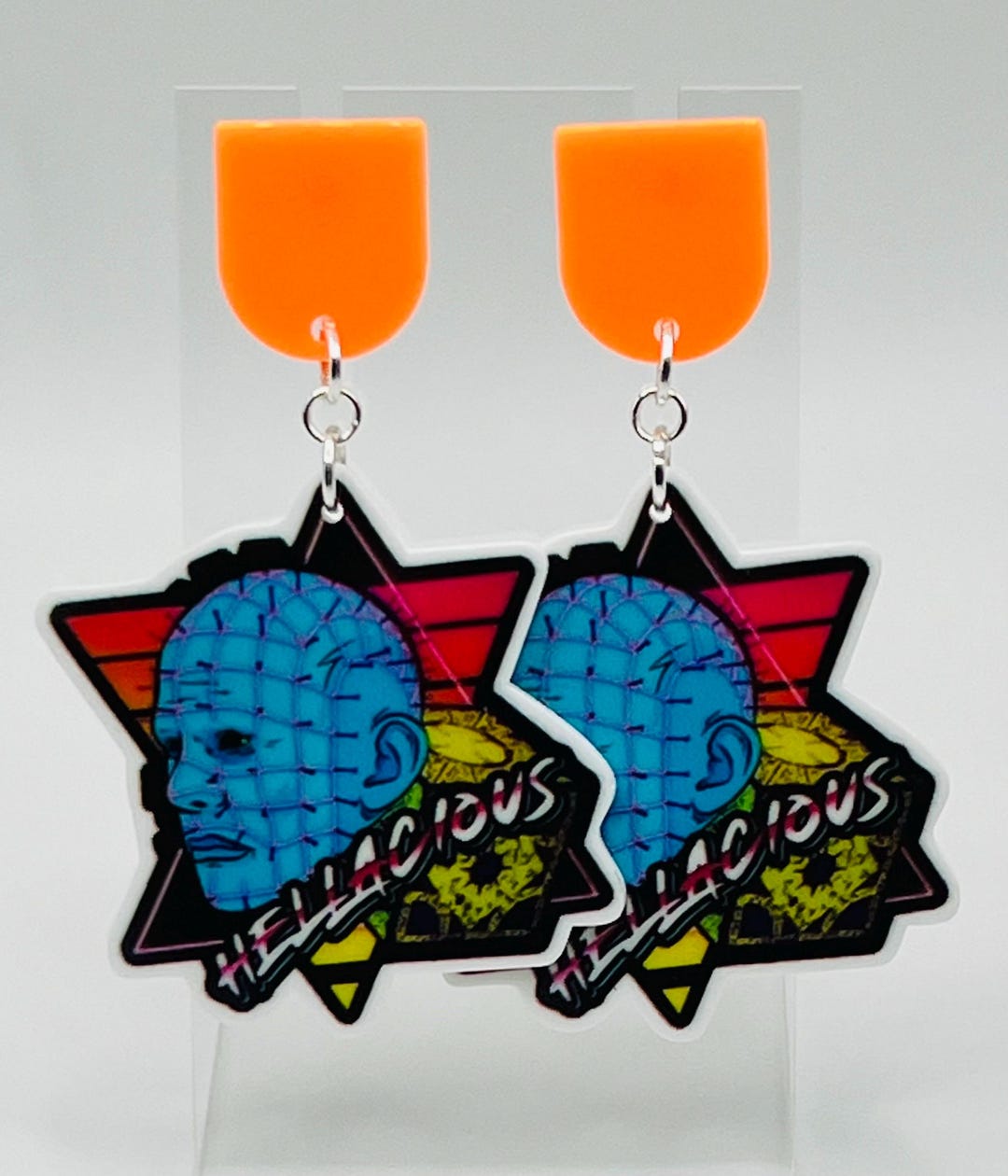 Neon Pinhead Earrings: Hellraiser Horror Jewelry - Etsy