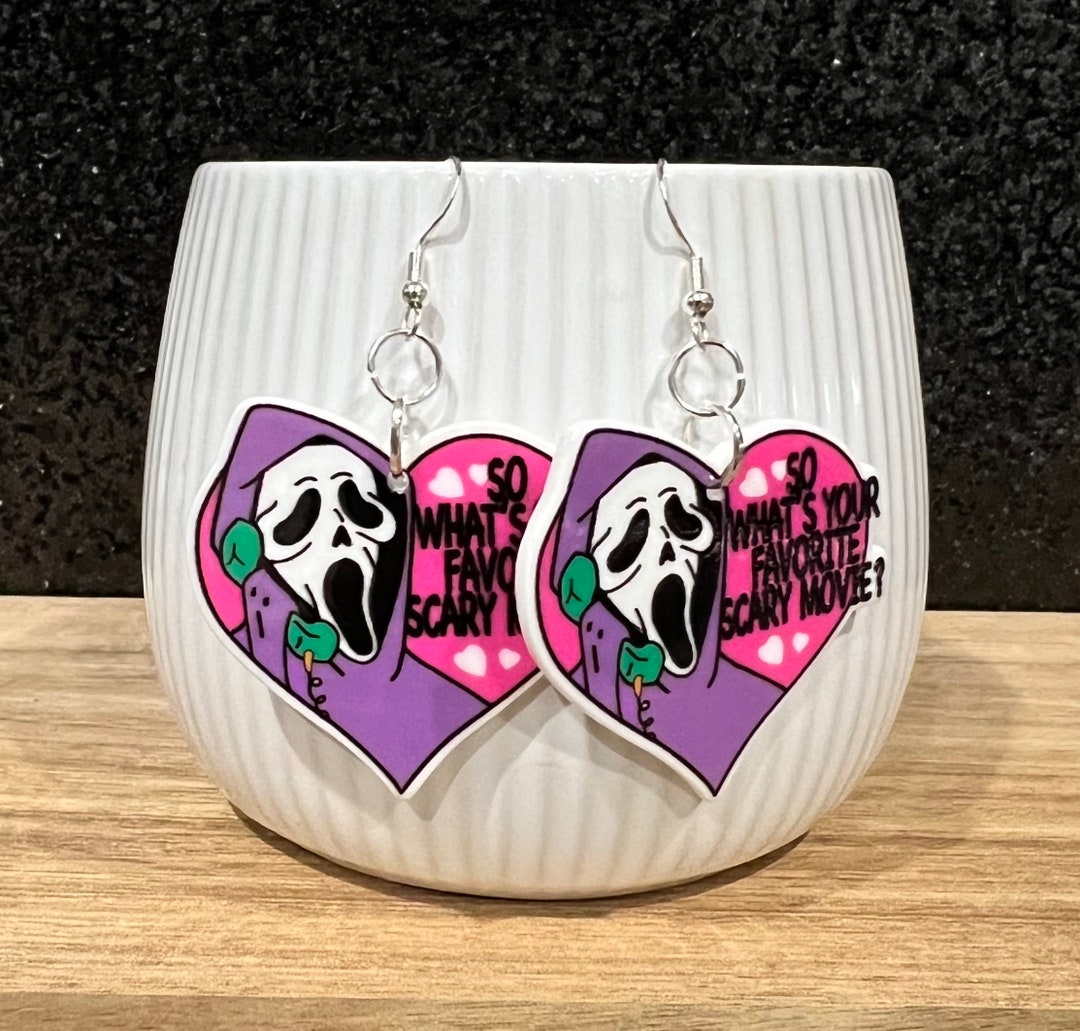 Ghostface Earrings, Scream, Horror Earrings - Etsy