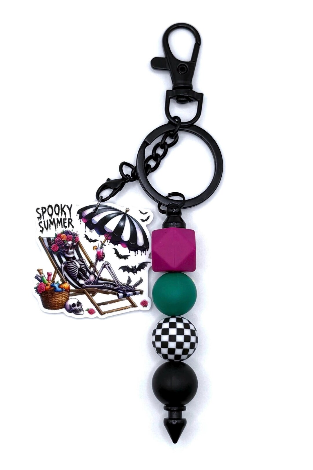 Beaded Spooky Summer Keychain: Goth Purse Charm - Etsy