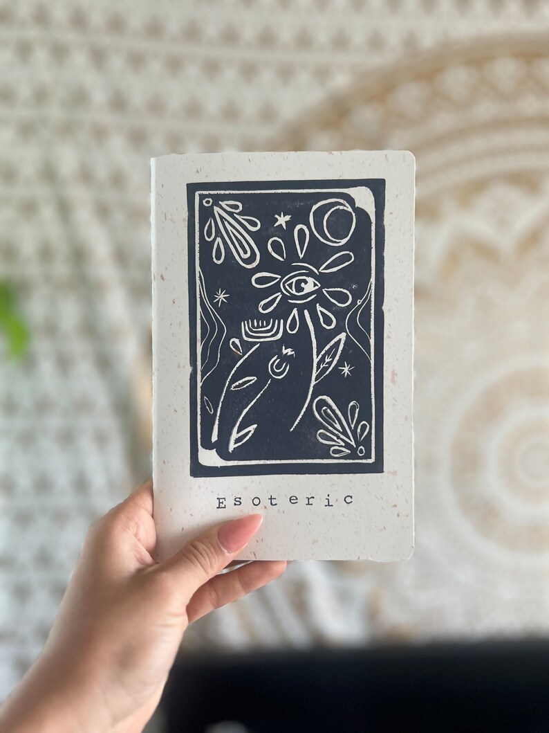 Esoteric Hand-pressed Linocut Notebook - Etsy
