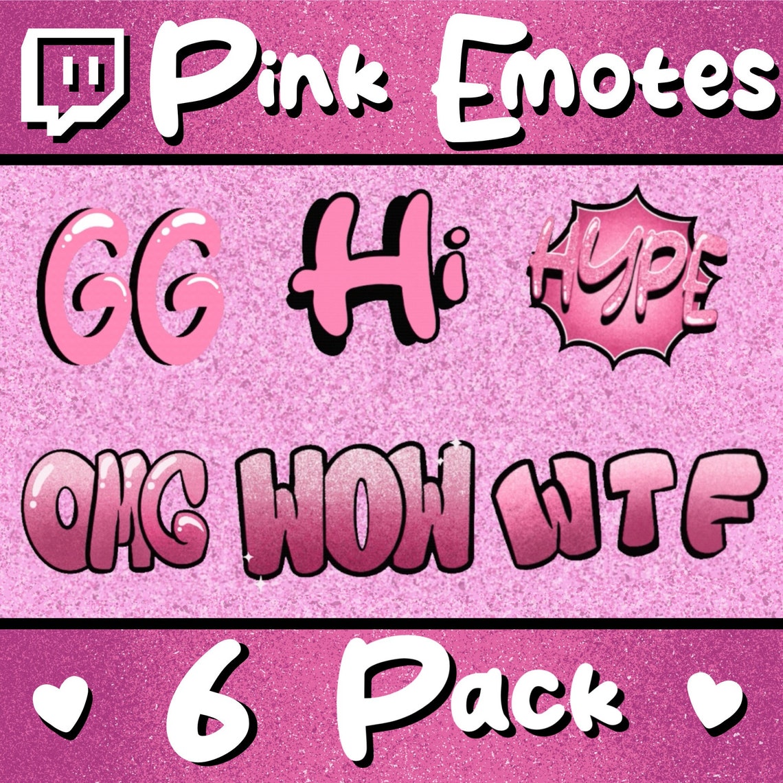 Pink Animated Emotes, Twitch Emotes, Text Emotes , E-girl Emotes , GG ...