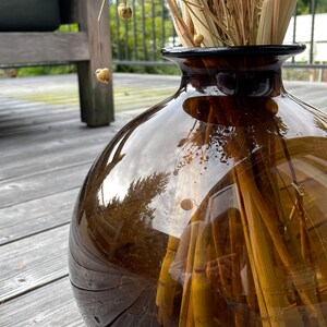 Large Amber Glass Sphere Vase - Etsy