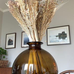 Large Amber Glass Sphere Vase - Etsy