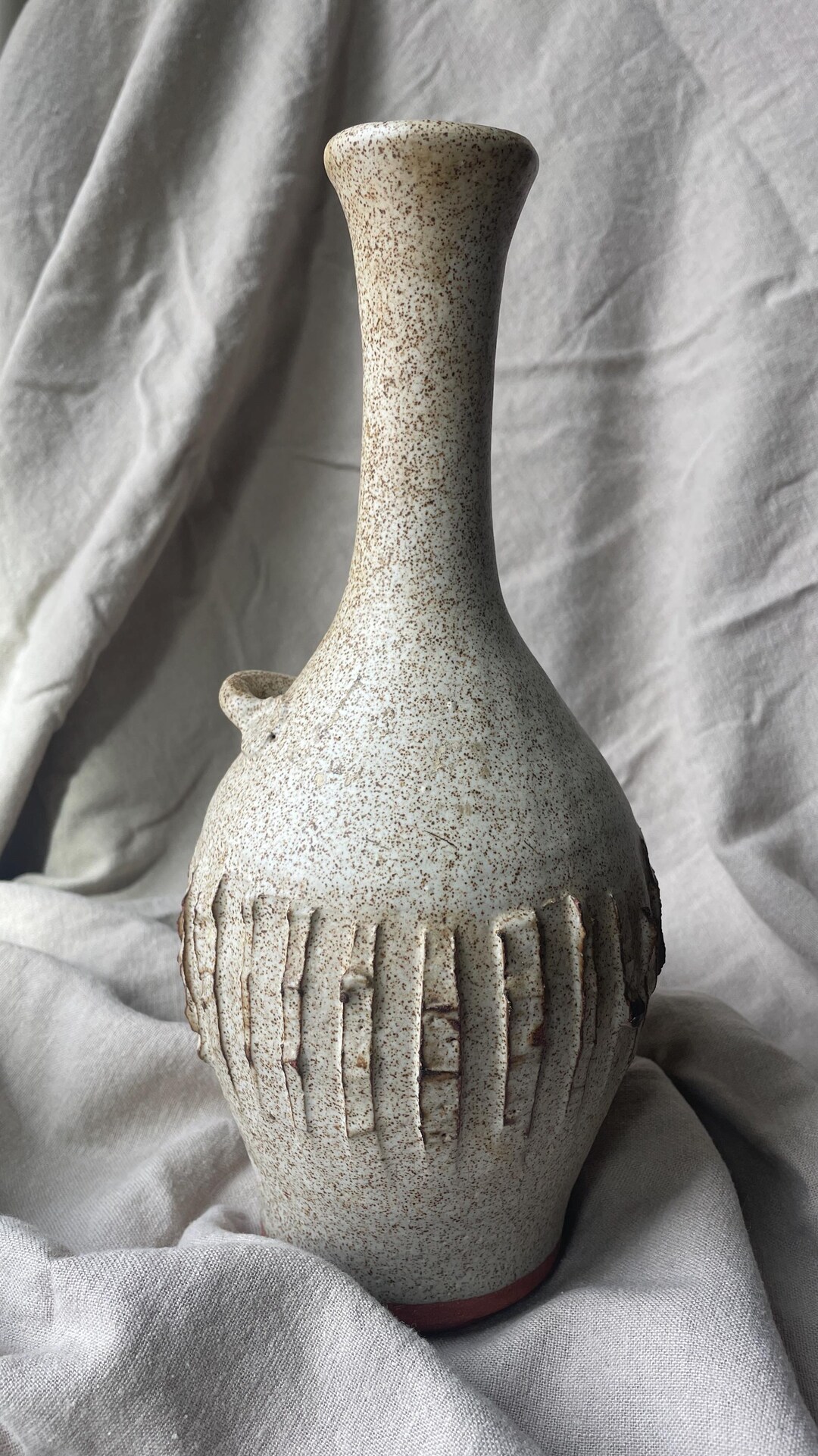Vintage Marc Dumas Quebec Pottery Decanter: Speckled Glaze MCM Decor - Etsy