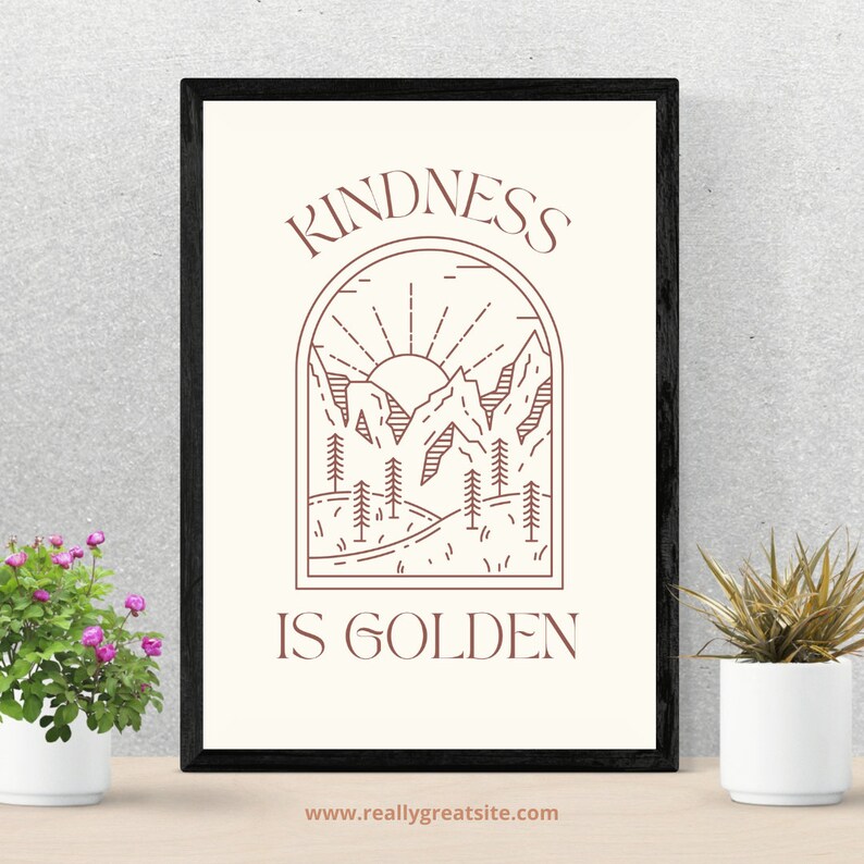 Kindness is Golden Art Print (three Sizes) - Etsy
