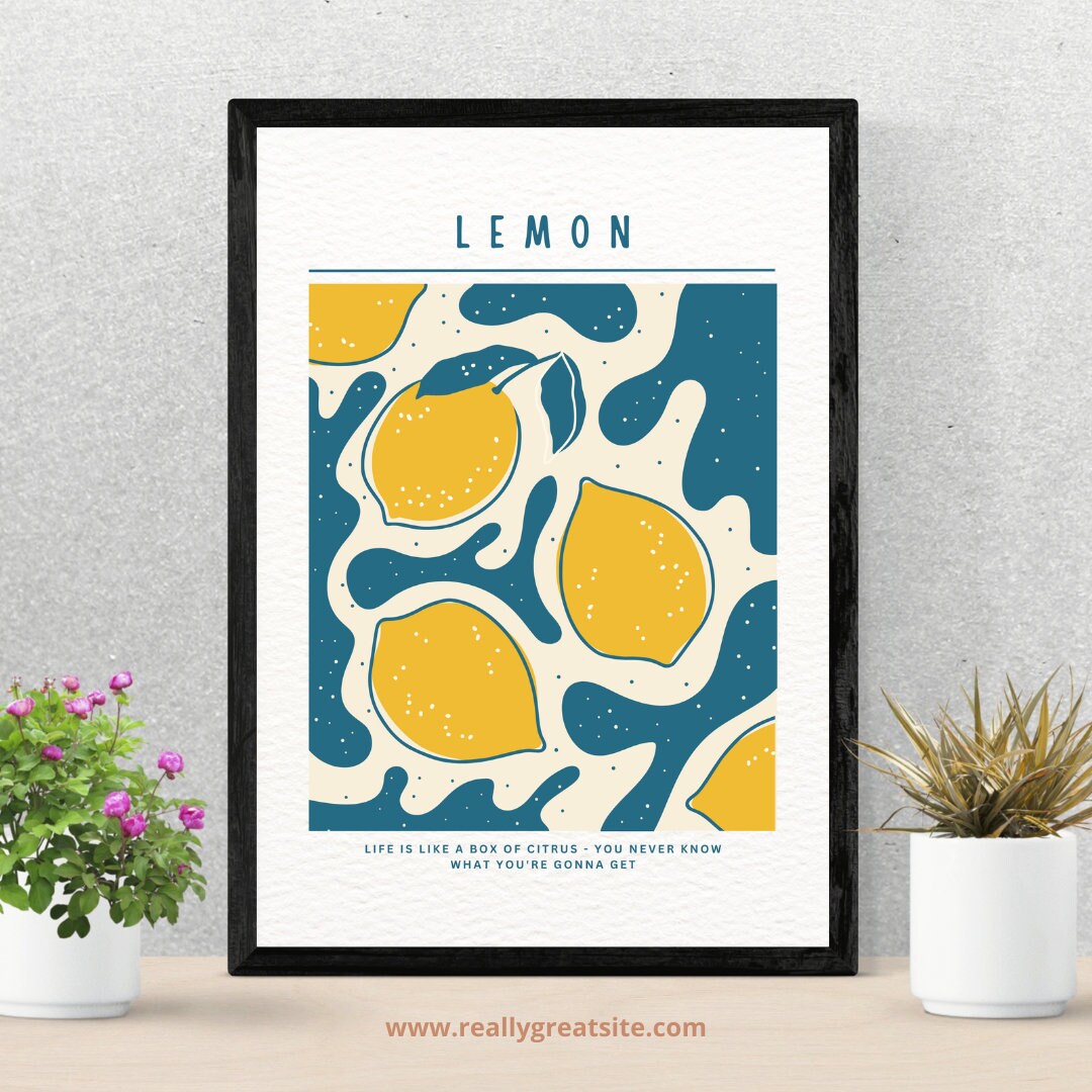 Lemons Abstract Art Print (three Sizes) - Etsy