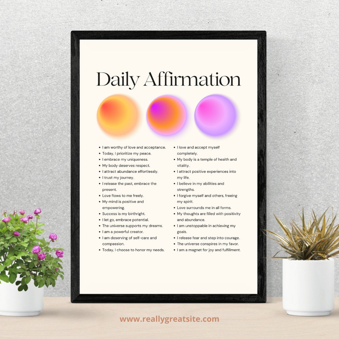 Daily Affirmations Art Print (three Sizes) - Etsy