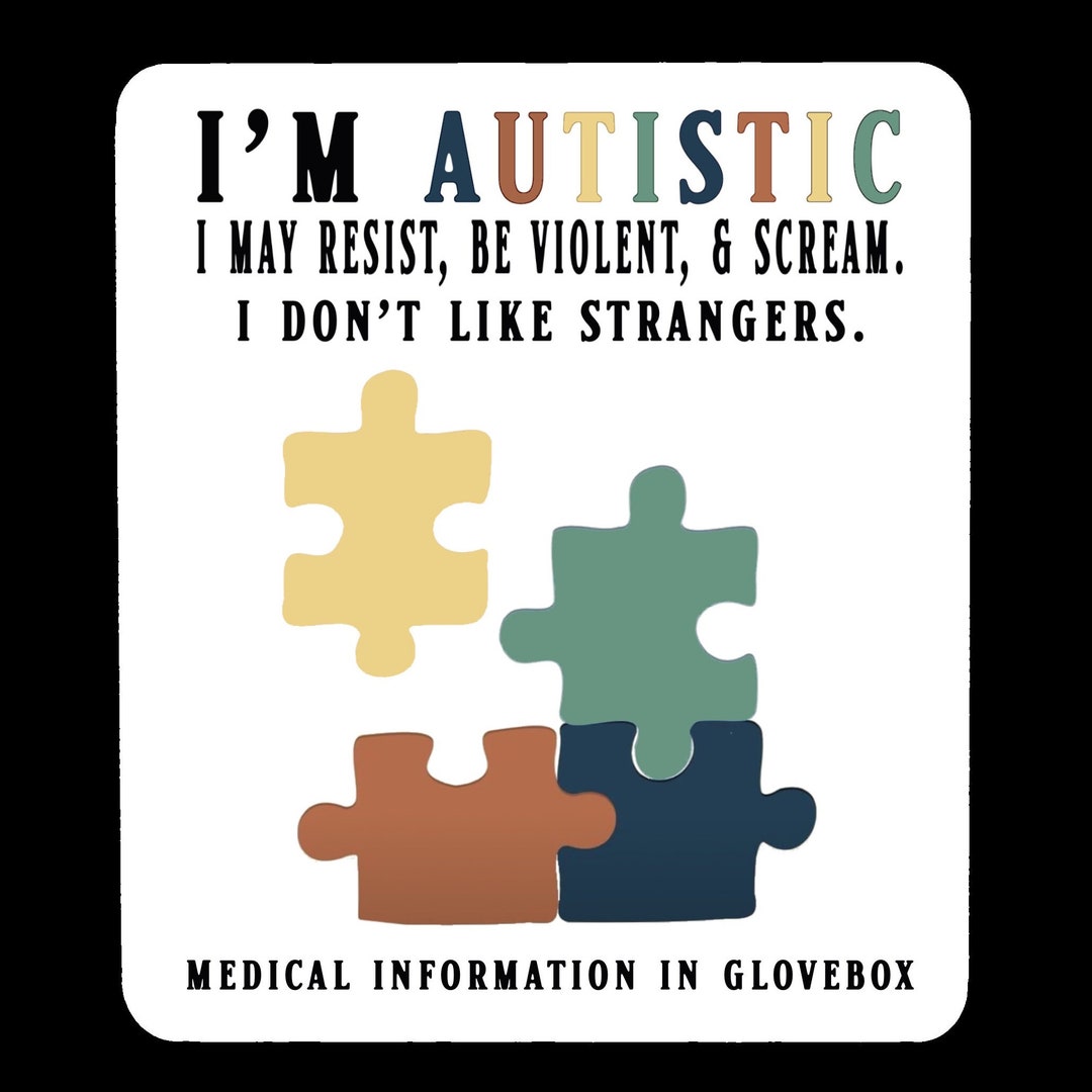 I Am Autistic Emergency Sticker - Etsy