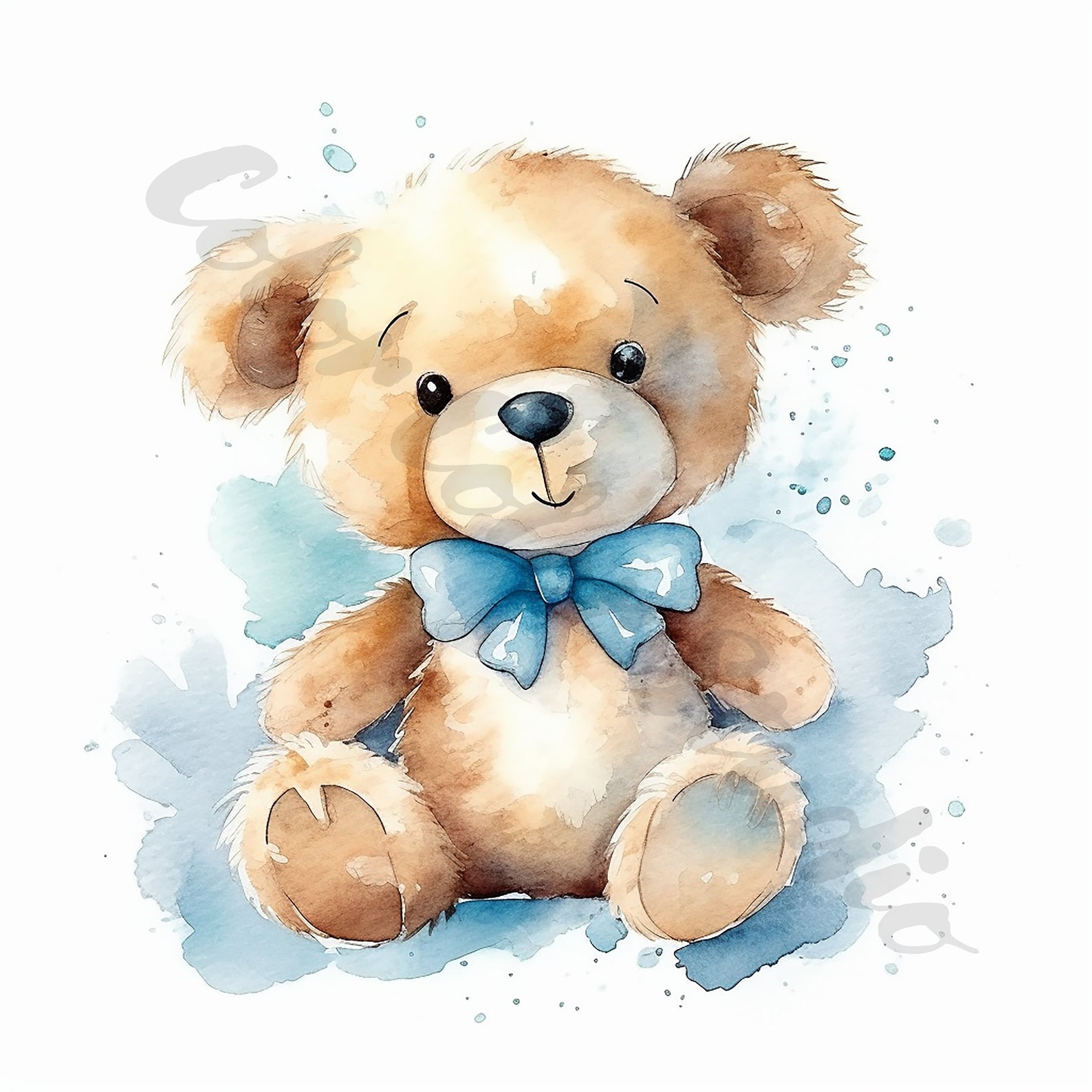 Watercolor Teddy Bear Clipart - 16 High Quality Pngs - Digital Download ...