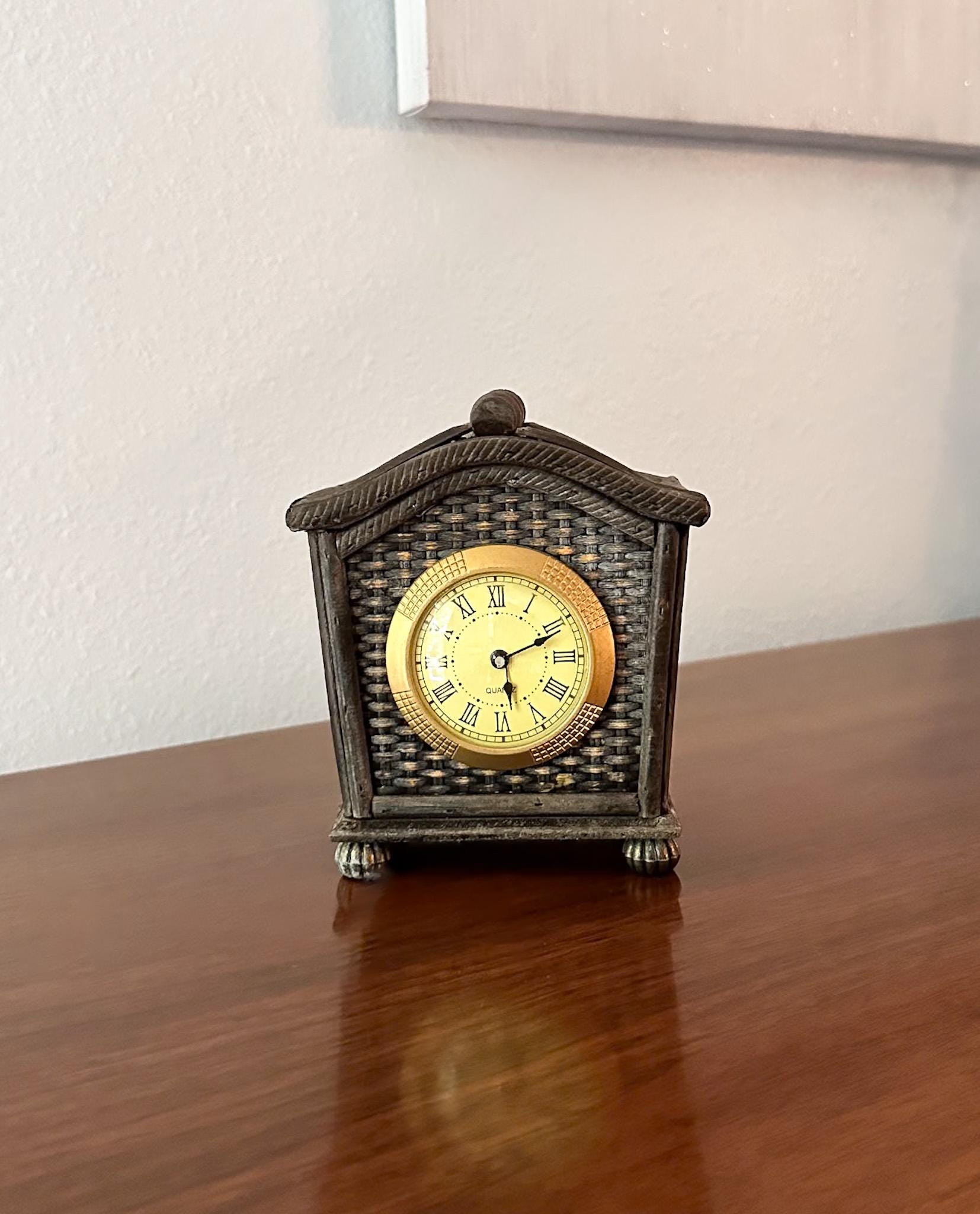 Vintage Wicker Clock - Etsy