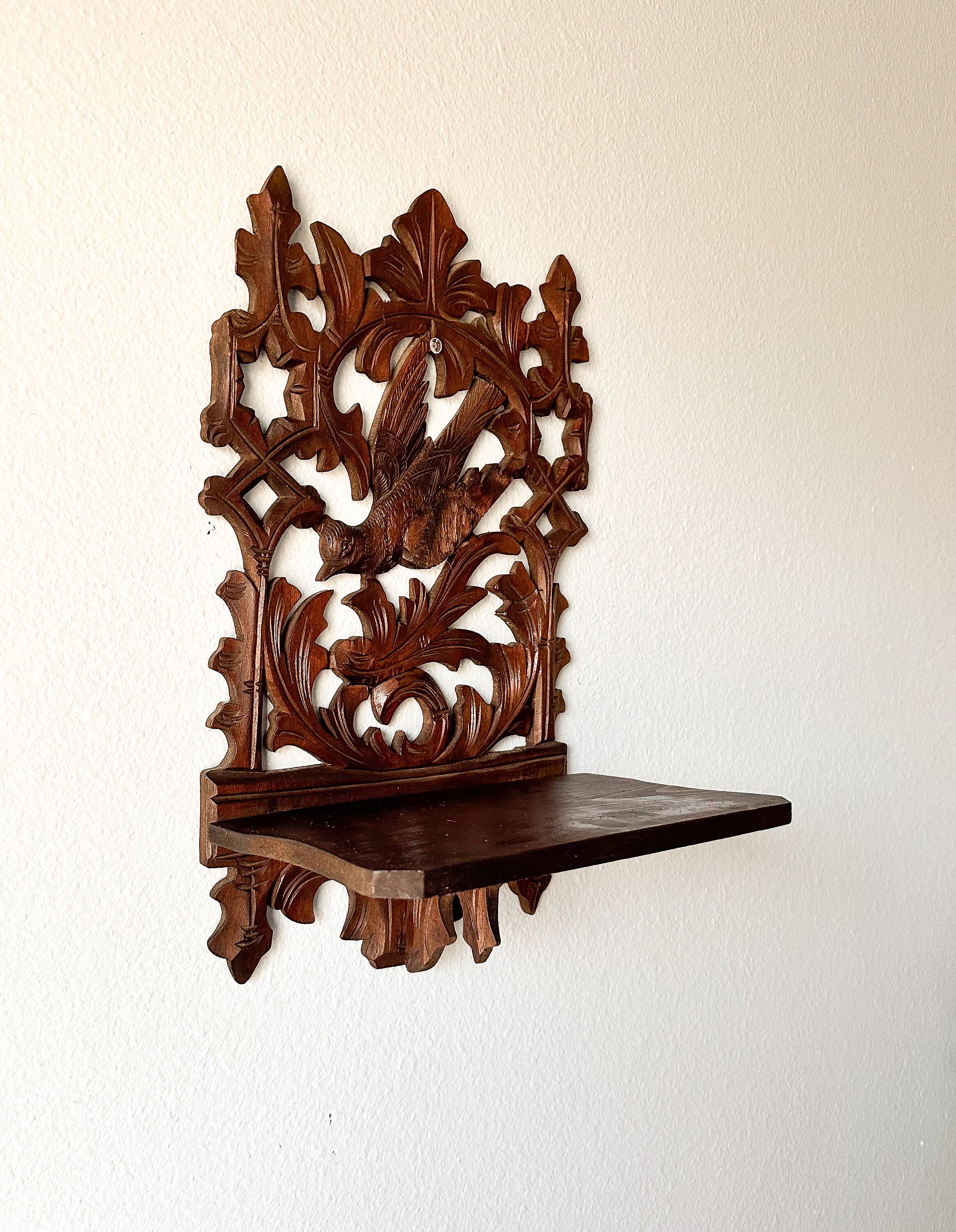 Antique Eastlake Tramp Art Black Forest Eagle Folding Wall Shelf - Etsy