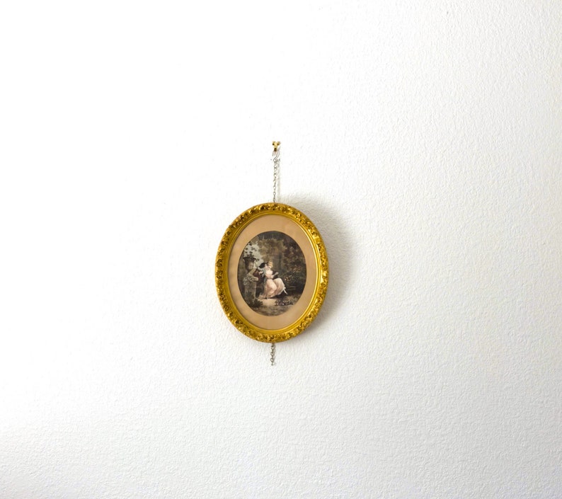 Romantic Lovers Scene Print in Gold Frame - Etsy
