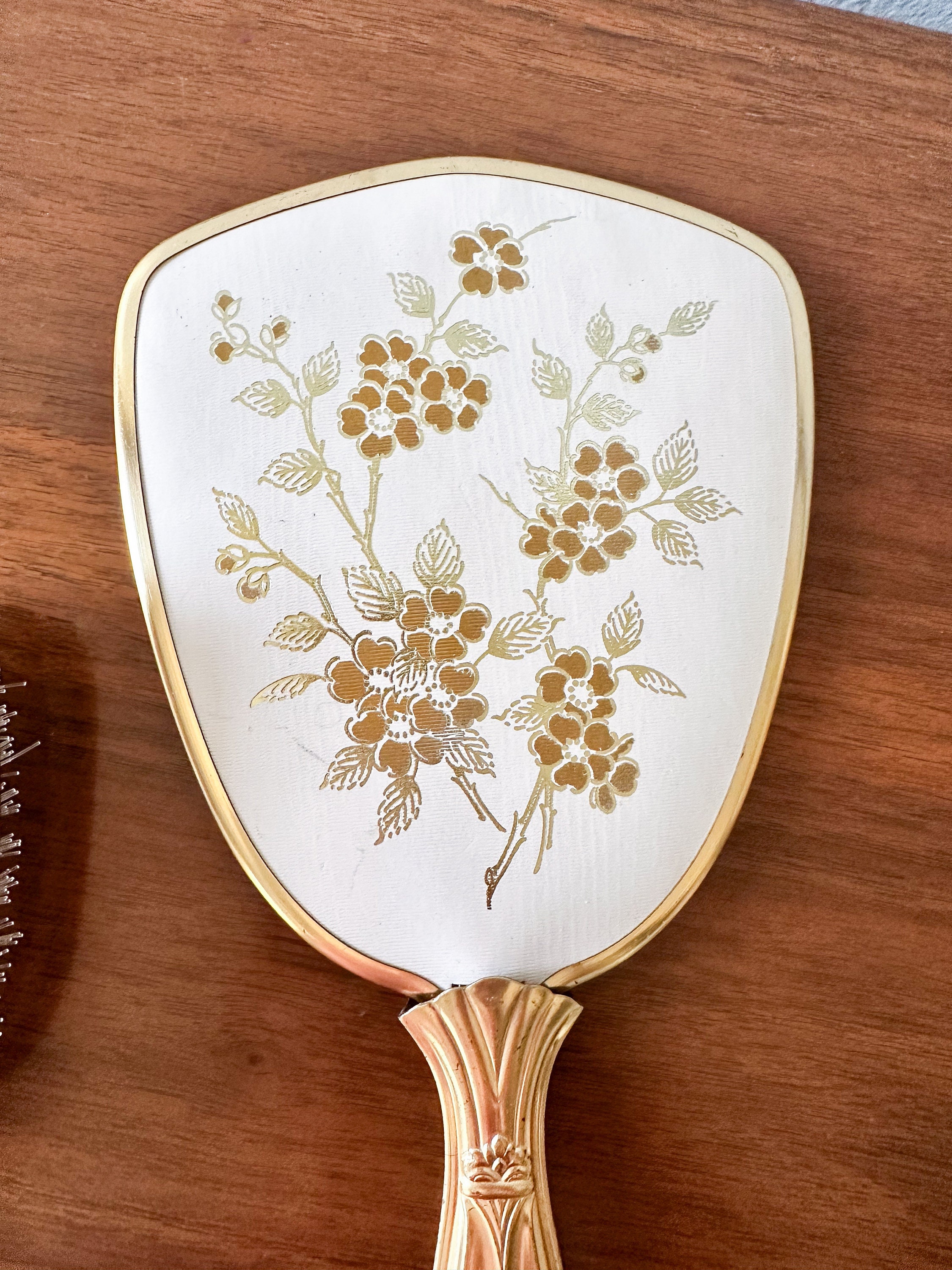 Vintage Gold and White Vanity Set - Etsy