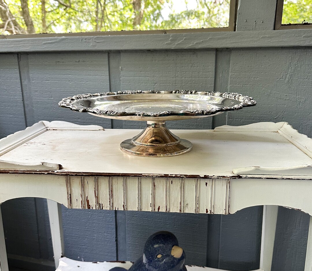 Vintage Ornate Silver Cake Stand - Etsy
