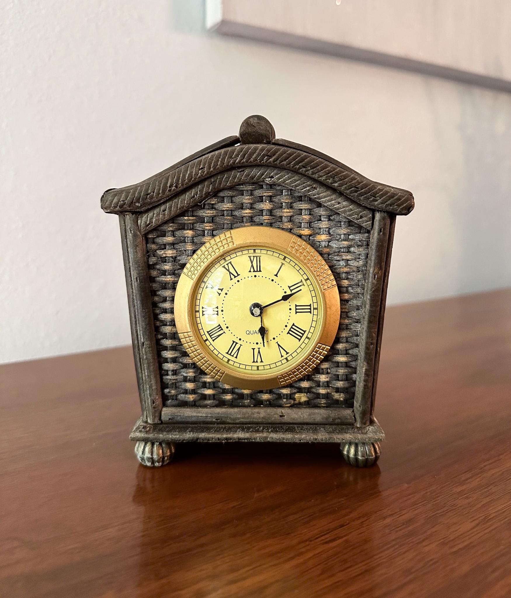 Vintage Wicker Clock - Etsy