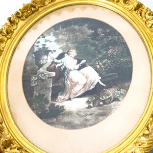 Romantic Lovers Scene Print in Gold Frame - Etsy