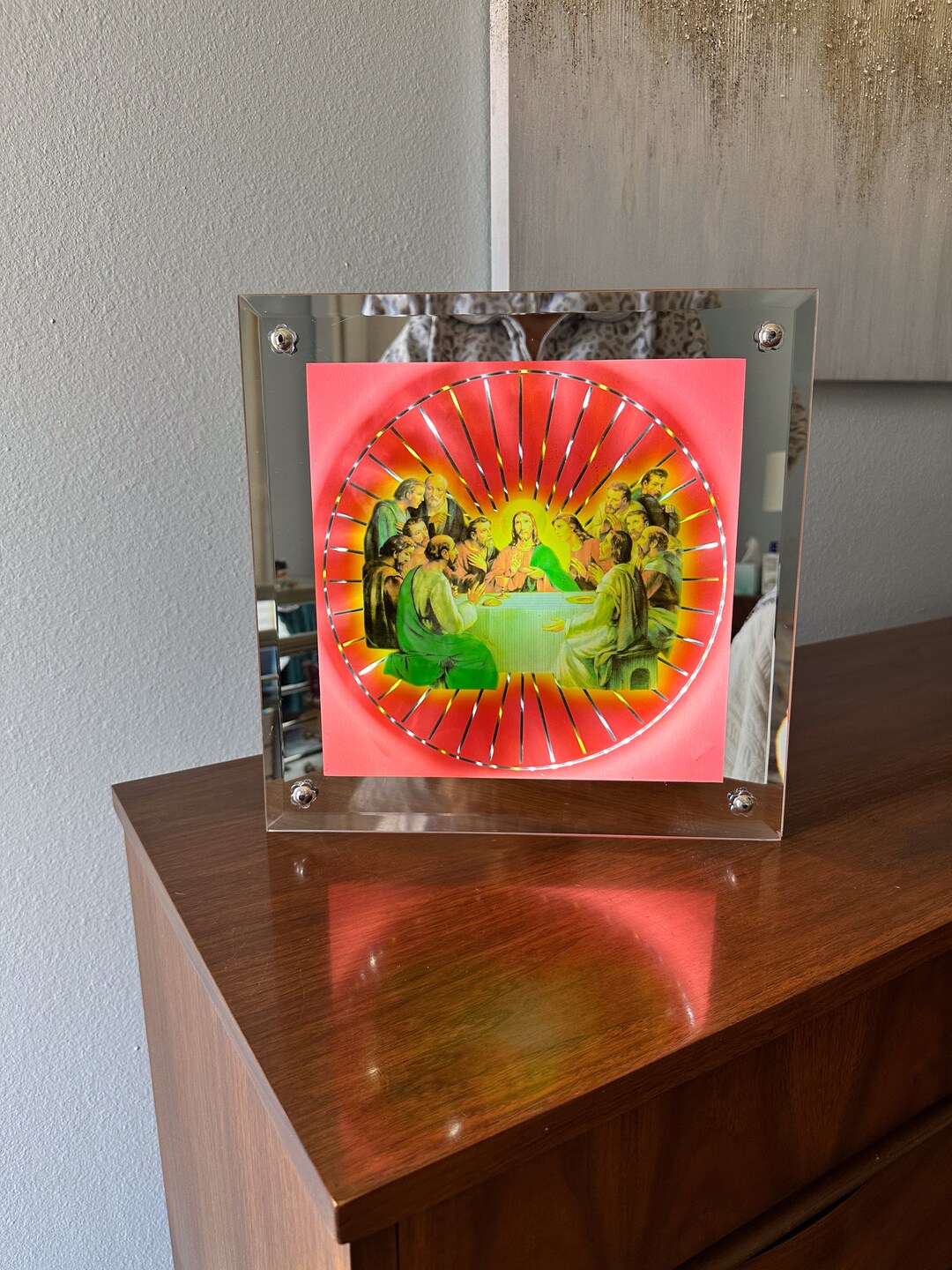 Vintage Jesus Last Supper Psychedelic Spinning Wall Lamp - Etsy