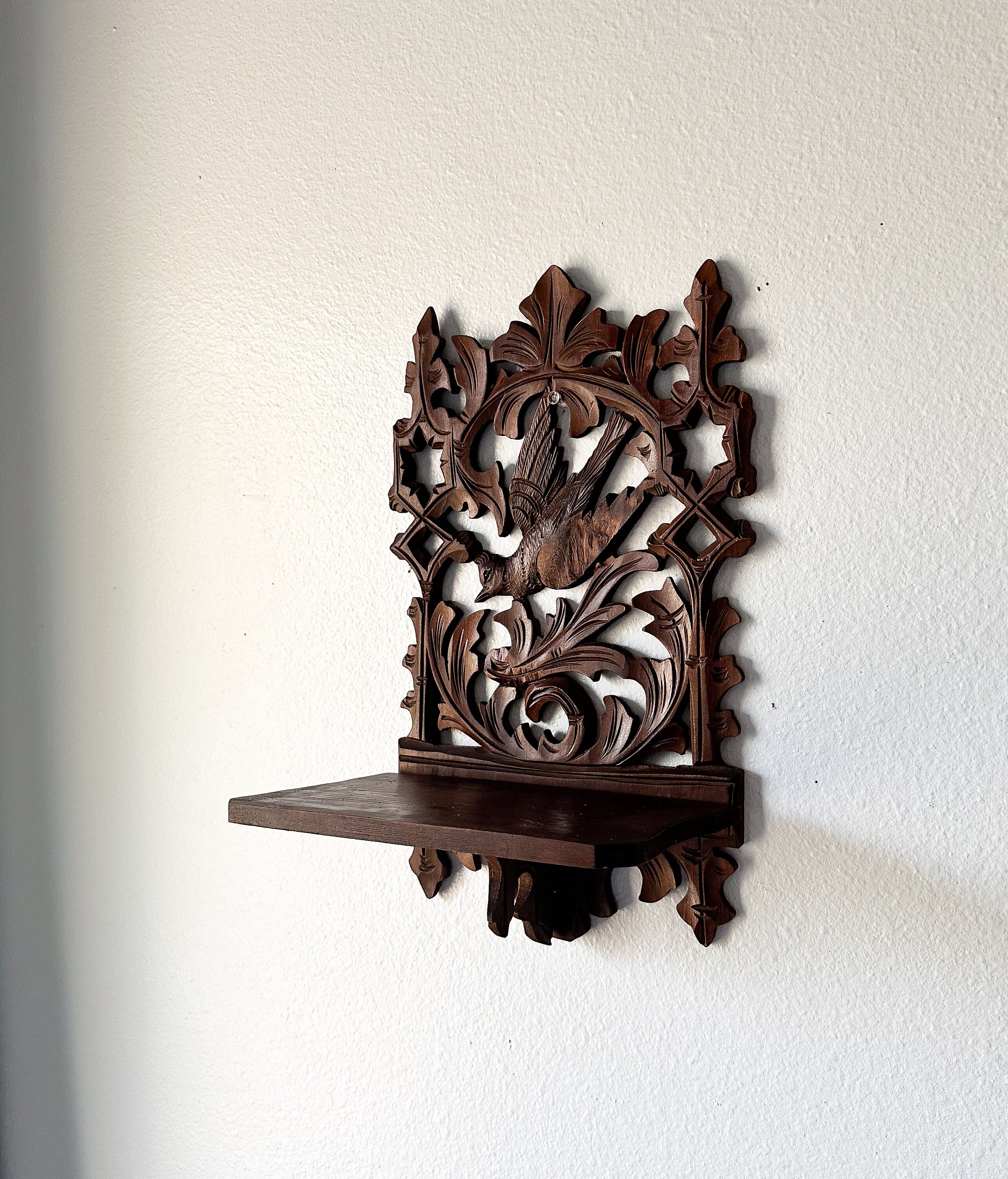 Antique Eastlake Tramp Art Black Forest Eagle Folding Wall Shelf - Etsy