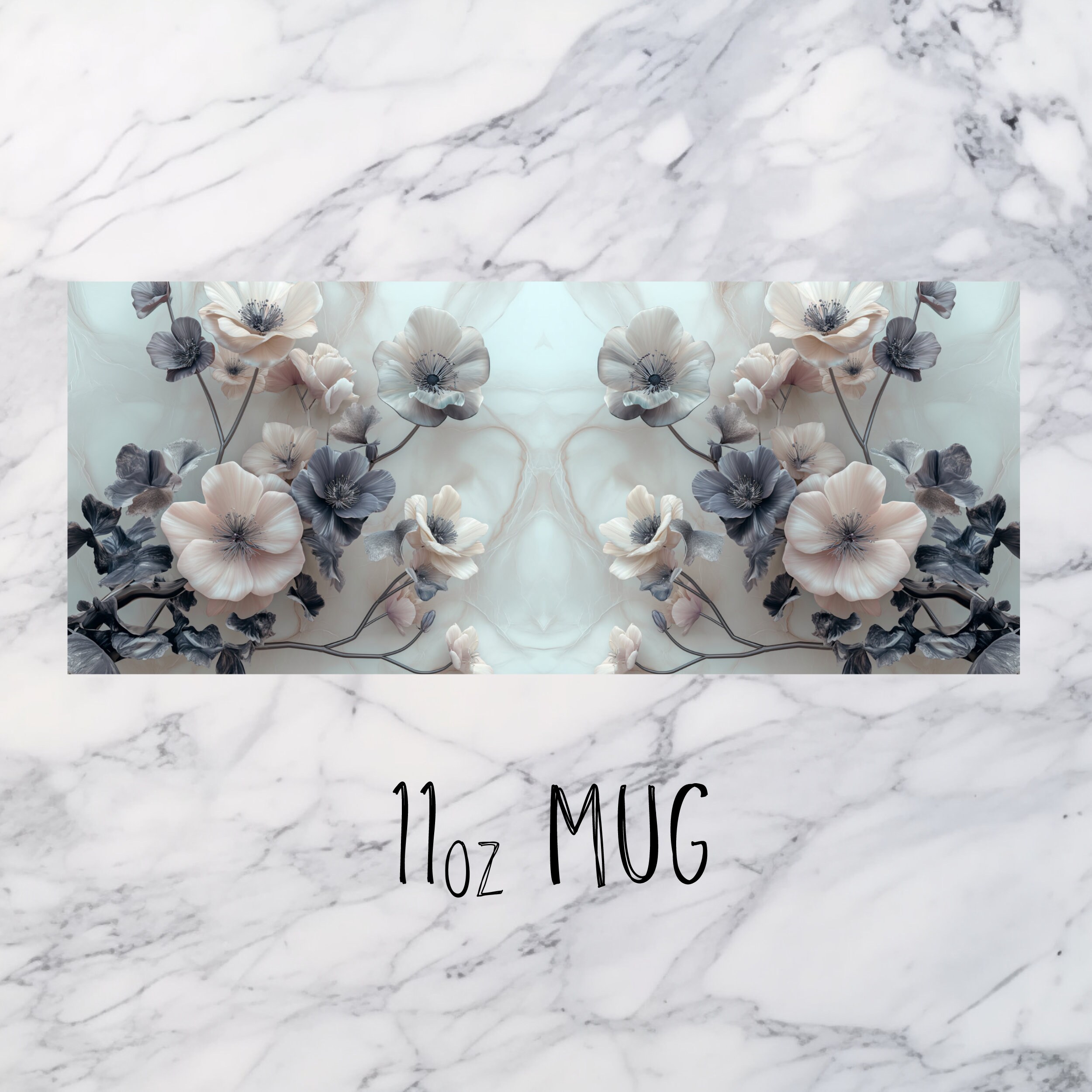 Witchy 3D Pastel Gothic Floral Pattern Coffee Mug Wrap DIY Sublimation ...