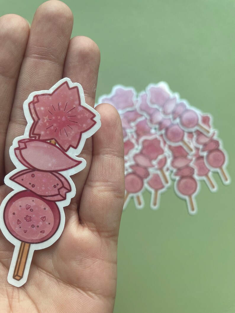 Sakura Sticker Kawaii Pink Dango for Cherry Blossom Aesthetic Fans ...