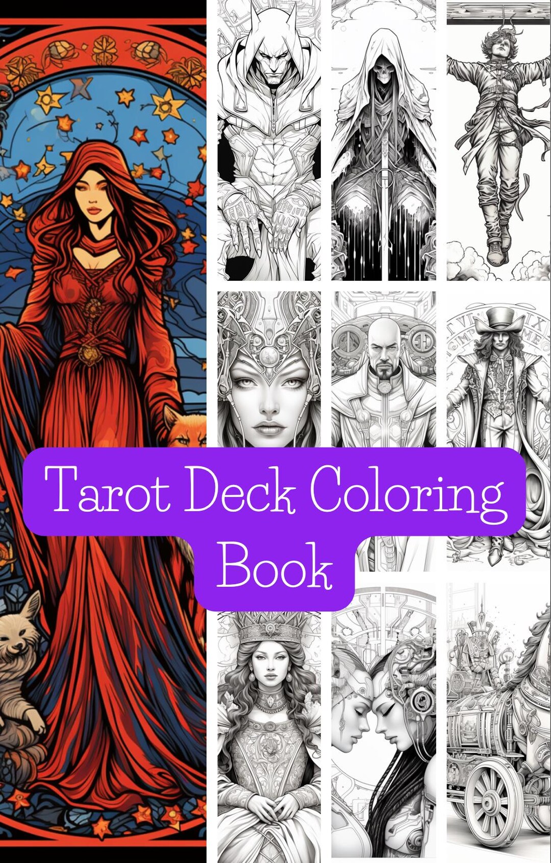 Tarot Deck Coloring Sheets, Tarot Readings Included, the Perfect Tarot ...