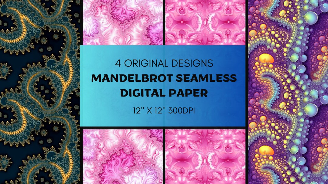 Mandelbrot Set Repeat Pattern SEAMLESS DESIGN Digital Paper Commercial ...