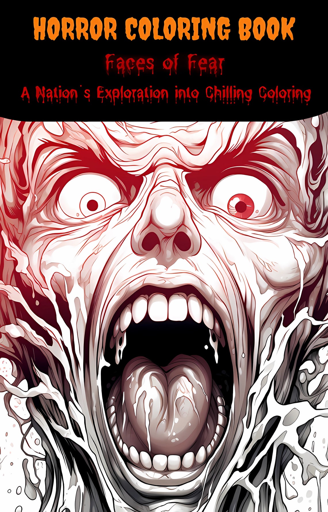 Halloween Gift Horror Coloring Book: Faces of Fear Spooky Season ...