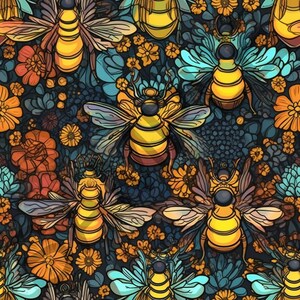 Bees Design Pattern, Set of 20, Seamless Pattern, Tile, Digital Asset ...