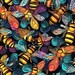 Bees Design Pattern, Set of 20, Seamless Pattern, Tile, Digital Asset ...