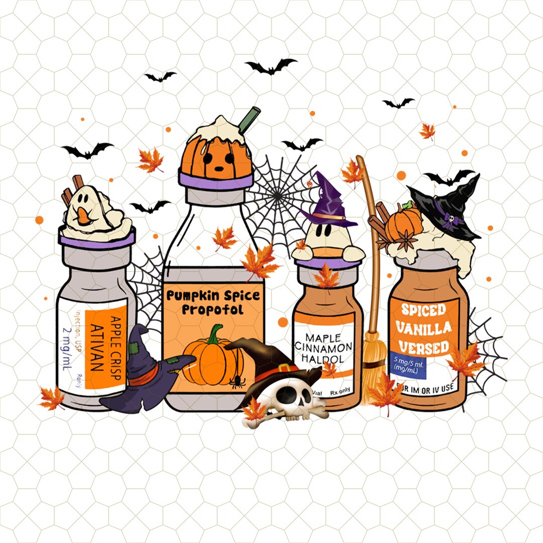 Pumpkin Spice Propofol Png, Spooky Nurse Png, Halloween Nurse Pills Png ...