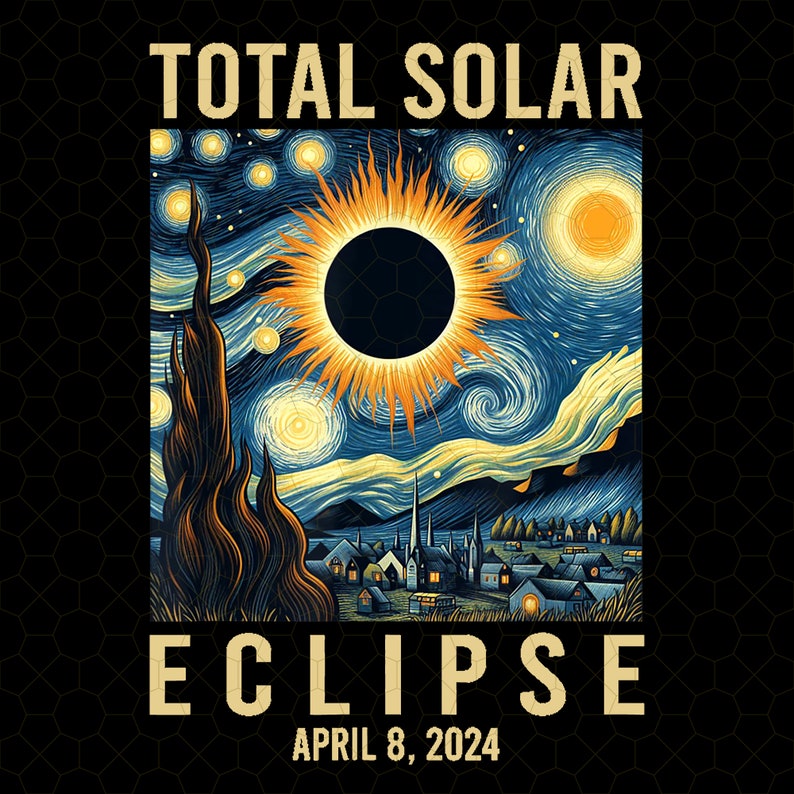 Total Solar Eclipse Vintage Png, Total Solar Eclipse April 8 2024 ...