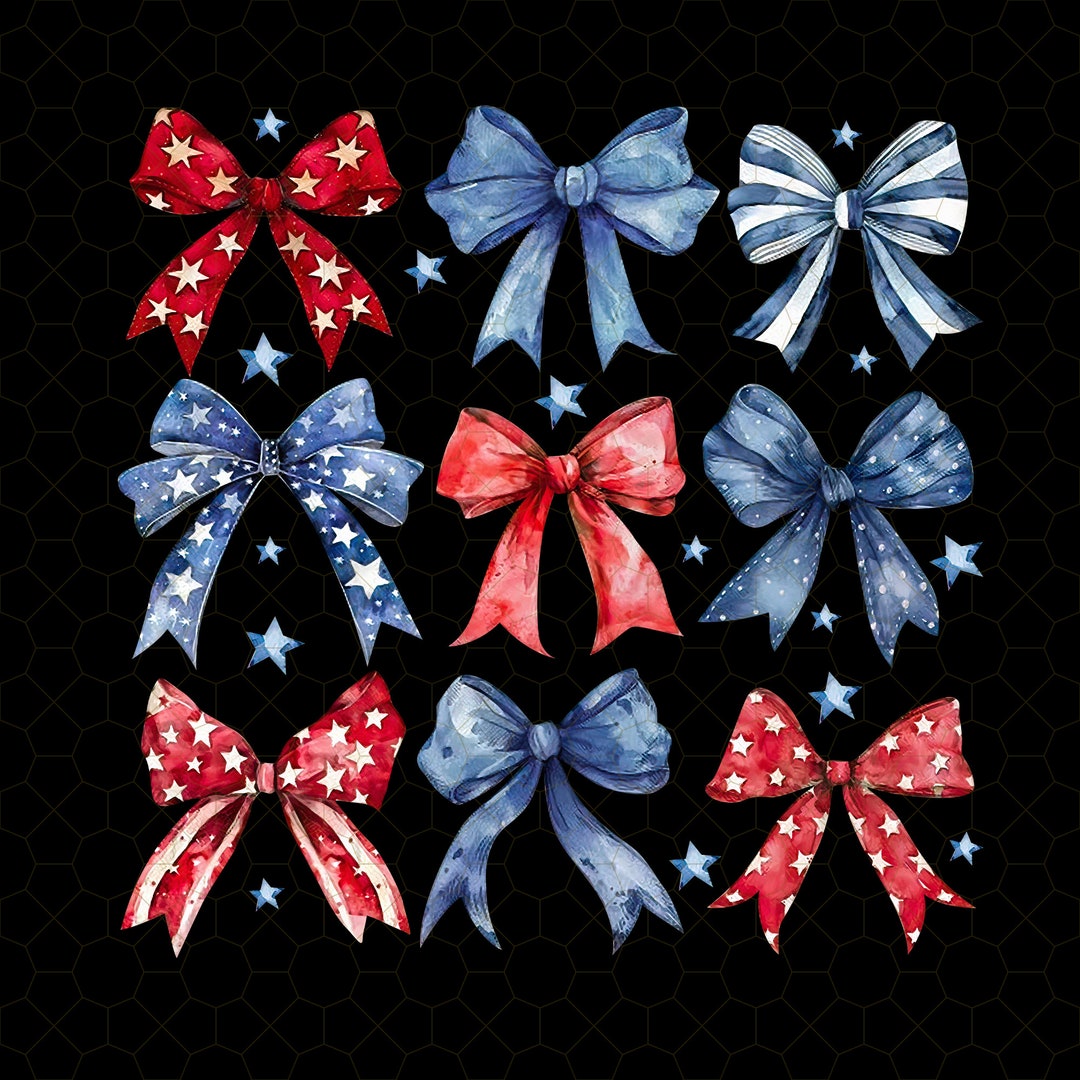 Coquette Bow American Flag Png, Coquette 4th of July Png, American Flag ...