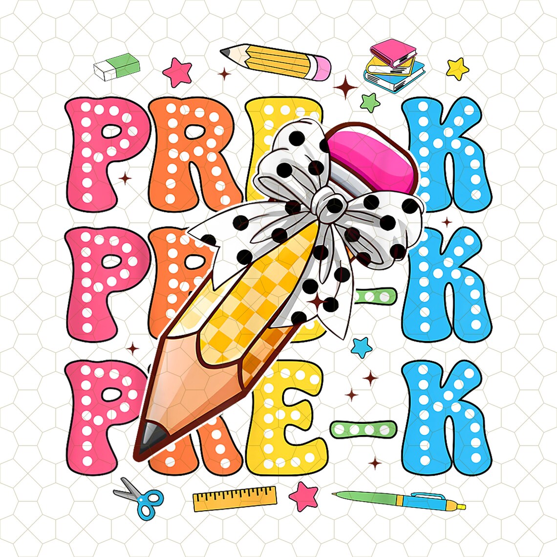 Pre-k Pencil Coquette Bow Teacher Student Back to School Png, First Day ...