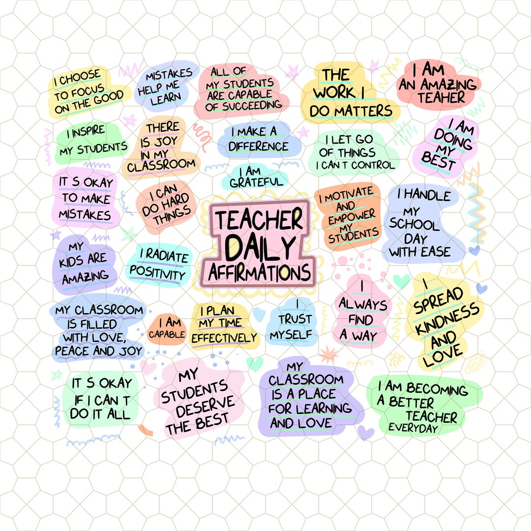 Teacher Daily Affirmations Png, Teacher Png, Teacher Life Png, Back to ...