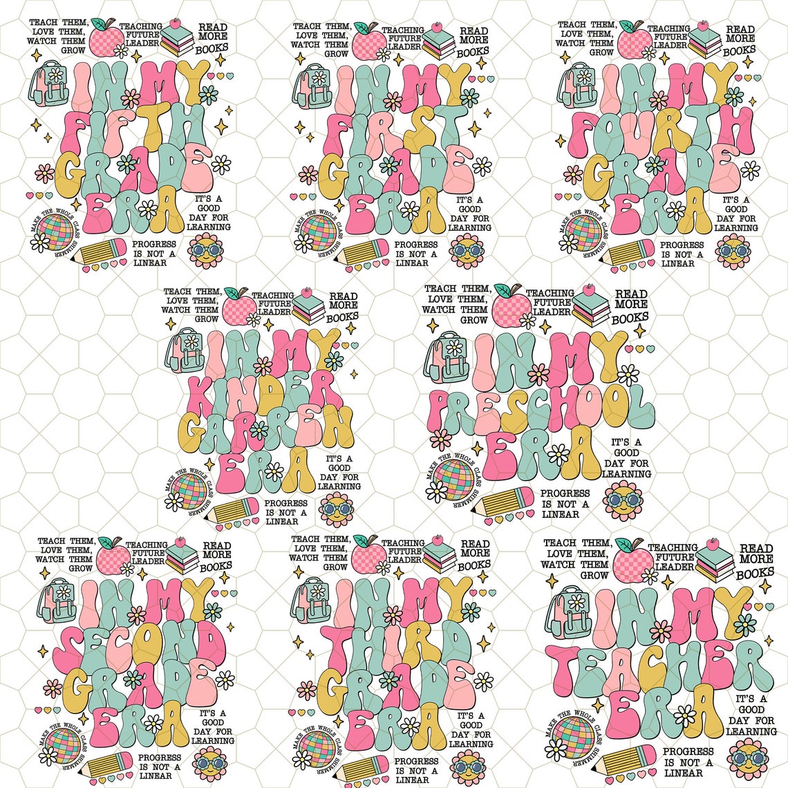 Back to School Bundle Png, Kindergarten, Pre K PNG, First Day of School ...