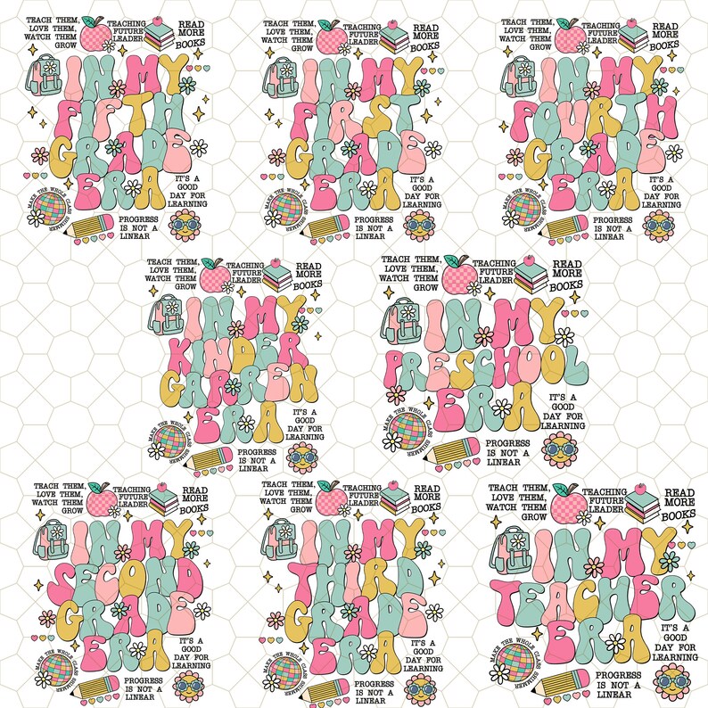 Back to School Bundle Png, Kindergarten, Pre K PNG, First Day of School ...