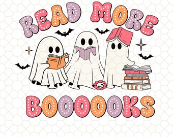 Cute Ghost Reading Books Halloween Png, Ghost Reading Png, Teacher ...
